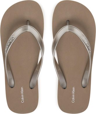 Calvin Klein Zehentrenner Calvin Klein Flatform Flip Flop Met Tpu HW0HW03120 Goldfarben