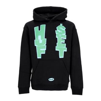 HUF Schwarzer Hoodie mit langen &Auml;rmeln und K&auml;ngurutasche - - Sweatshirts & Hoodies - Herren - Schwarzk - M