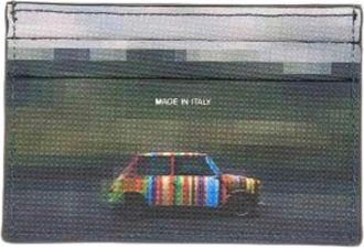 Paul Smith Homme, Accessoires, Multicolore, Taille: ONE Size Porte-cartes en cuir avec imprimé