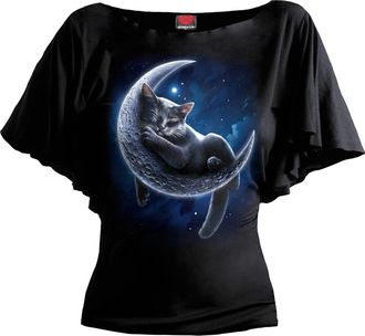 Spiral Velvet Moon Frauen T-Shirt schwarz XXL 95% Viskose, 5% Elasthan Gothic, Katzen, Rockwear