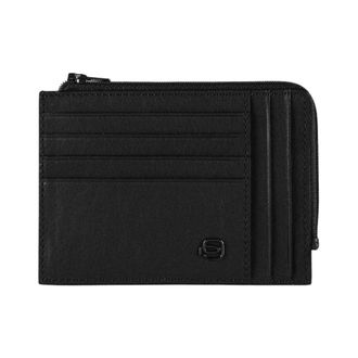 Piquadro Homme, Accessoires, Noir, Taille: ONE Size Porte-cartes en cuir avec porte-monnaie