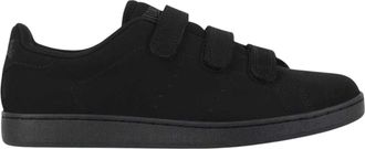 Lonsdale Leyton Sneaker f&uuml;r Herren, Dreifachriemen, Flach (Schwarz)