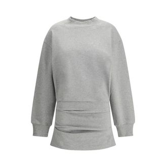 The Attico Geripptes Crew Neck Mini Kleid mit Plissiertem Rock - - Dresses - Damen - Grau - S