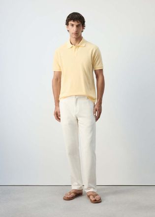 Mango Polo 100 % piqu&eacute; de coton jaune - Homme - XXL - MANGO MAN