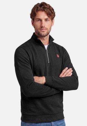 U.S.Polo Association Stehkragenpullover USNiico - Herren Half-Zip Pullover mit Logo-Stickerei Weiche Baumwollmischung, sportlich-elegantes Design und hoher Komfort