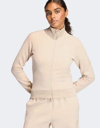 adidas adidas Performance - Soft Lux - Veste de surv&ecirc;tement ajust&eacute;e - Lin cristal-Neutre