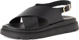 Tamaris Damen Sandalette mit Keilabsatz, schwarz, 40 EU