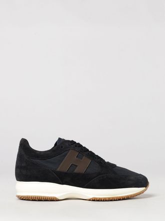 Hogan H580 Sneaker aus Veloursleder und Mesh mit seitlichem H-Logo