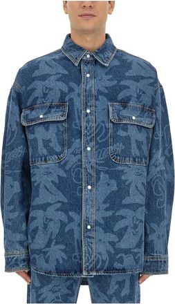 Palm Angels Homme, Vestes, Bleu, Taille: L Denim Vestes