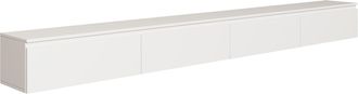 Selsey TV Lowboard H&auml;ngend 300 cm Wei&szlig; 4 F&auml;cher mit Klappfronten Elegantes Design f&uuml;r Moderne Wohnzimmer Spanplatte 16 mm Stauraum f&uuml;r Elektronik Ideal f&uuml;r S
