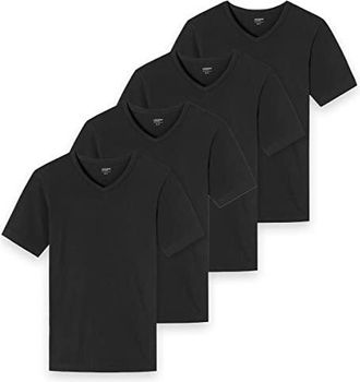Uncover by Schiesser Lot de 4 maillots de corps / t-shirts &agrave; manches courtes pour homme - En coton, 4 x noir., M