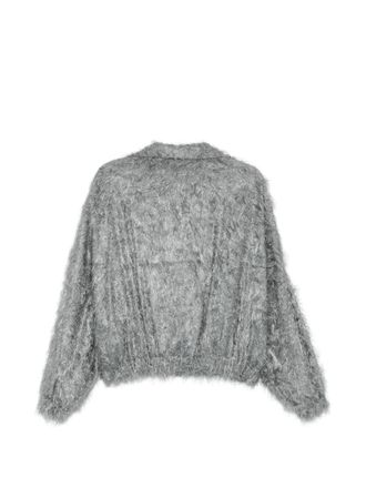 Alysi Fringed Knit Overshirt - Grey