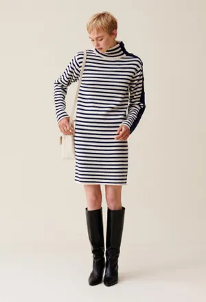 Claudie Pierlot Robe marini&egrave;re maille col montant