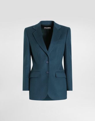 Dolce & Gabbana Single-breasted Cashmere Jacket - Frau Blazer Blau 40