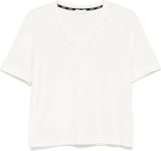 Liu Jo Femme, Tops, Blanc, Taille: 42 FR T-Shirt Col V