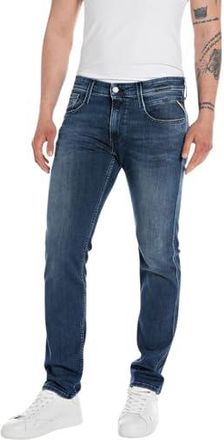 Replay Herren Jeans Anbass Slim-Fit mit Power Stretch, Bleu Moyen 009 (Blau), 31W / 30L