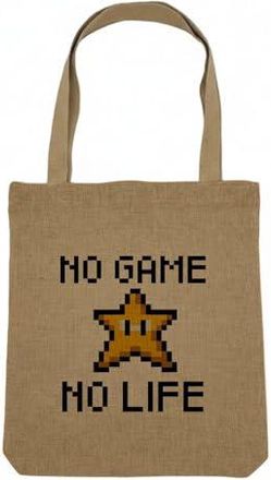 Fabulous Sac Shopping Tote Bag Aspect Lin - No Game No Life 8 Bits Jeux Video Game Pixel Art Arcade Retro Gaming - Sac de Courses Toile Epaisse 360g Beige Natu