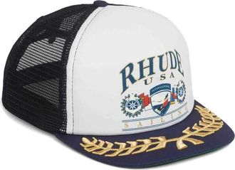 Rhude Homme, Accessoires, Multicolore, Taille: ONE Size Casquette Trucker &agrave; Logo Brod&eacute; et Dos en Mesh
