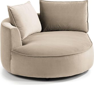 Studio Copenhagen home24 Modulottomane Gold/Beige Samt Shyla 126 x 154cm Ausrichtung links Modern