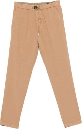 White Sand Homme, Pantalons, Beige, Taille: M Pantalon en lin avec ceinture