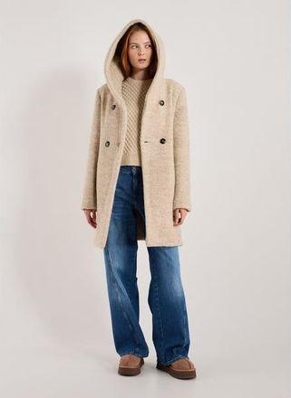 Trench & Coat Manteau &agrave; capuche en laine vierge et alpaga m&eacute;lang&eacute;e