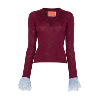La DoubleJ Damen, Strickwaren, Rot, SGr&ouml;&szlig;e