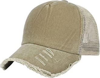 Generic Casquette dété en coton vieilli pour femmes, casquette de baseball en maille, chapeau de sport de soleil, casquette streetwear réglable pour homme, ka