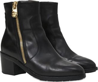 Chanel bottines zippées à logo CC 55 mm - Noir