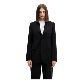 Maison Margiela Kragenloser Einreiher-Blazer - - Jackets - Damen - Schwarzk - S