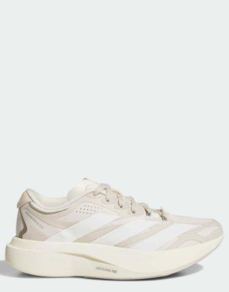 adidas Adizero EVO SL EXO baskets de running en daim Lightstrikepro beige cass&eacute;-Blanc