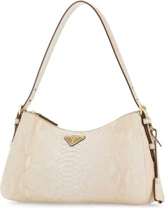 Prada Aim&eacute;e Exotic Leather Shoulder Bag - Beige