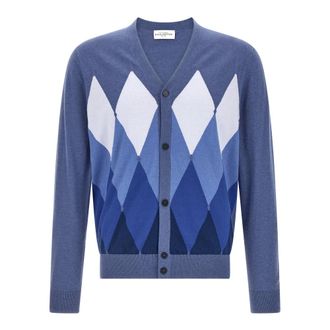 Ballantyne Homme, Pulls, Multicolore, Taille: 2XL Cardigan Argyle Col en V