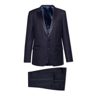 Dolce & Gabbana Homme, Costumes, Bleu, Taille: 2XL Costume deux pi&egrave;ces sur mesure avec revers contrast&eacute;s