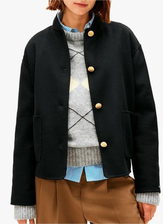 Tommy Hilfiger Veste courte &agrave; col montant en laine m&eacute;lang&eacute;e