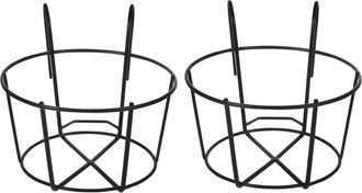 DOITOOL 2stücke Bonsai Hängender Pflanzenhalter Aus Eisen Mittelgroßer Blumentopfständer Mit Haken Für Balkon Geländer Garten Und Büro Schwarz