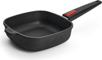Woll Nowo Titanium Viereckpfanne 20x20 cm, 6,5 cm hoch mit abnehmbarem Stiel - Antihaftpfanne aus Aluminiumguss - für Ceran, Gas, Elektro & Halogen - nicht