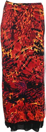 Kenzo jupe longue &agrave; fleurs - Orange
