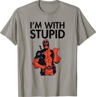 MARVEL Deadpool I Am with Stupid T-Shirt
