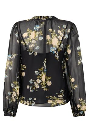 Veronica Beard Floral Silk Blend Shirt - Black