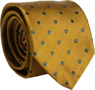Dolce & Gabbana Silk Polka Dot Necktie - Gold