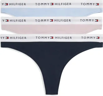 Tommy Hilfiger String, Damen, Gr. XS (34), 3 Stk., navy, breezy orchid, sweet blau, Jersey, Obermaterial: 95% Baumwolle, 5% Elasthan, TOMMY HILFIGER UNDERWEAR, k&ouml;rpe