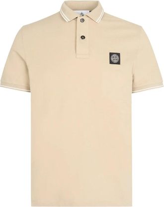 Stone Island Homme, Tops, Beige, Taille: L Polo avec Patch Compass Stone Island
