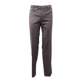 PT01 Wollhose Slim Fit Bunte Kn&ouml;pfe - - Trousers - Herren - Grau - 4XL