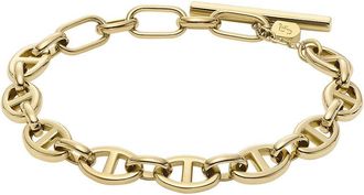 Fossil Heritage Damen Edelstahlarmband mit Karabiner oder Knebelverschluss, Butter-Gold