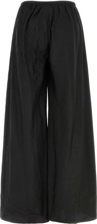 The Row Womens Black Silk Gala Wide-Leg Pant Exterior: Pantaloni Trousers