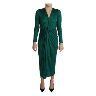 Dolce & Gabbana Figurbetontes Midi-Viskosekleid - - Dresses - Damen - Gr&uuml;n - 2XS