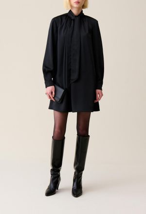 Claudie Pierlot Robe fluide col lavalli&egrave;re noir
