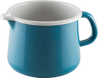 Riess 0672-010, Schnabeltopf 12, NOUVELLE- AQUAMARIN EXTRA STARK, Durchmessser 12 cm, Höhe 10.8 cm, Inhalt 1 Liter, Emaille, Induktion