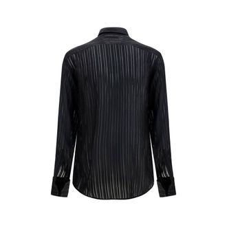 Gucci Mens Black Silk Dress Shirt