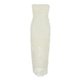 Rotate Rotate Birger Christensen, Femme, Robes, Blanc, Taille: 38 FR Robe Longue Blanche avec Fente au Dos